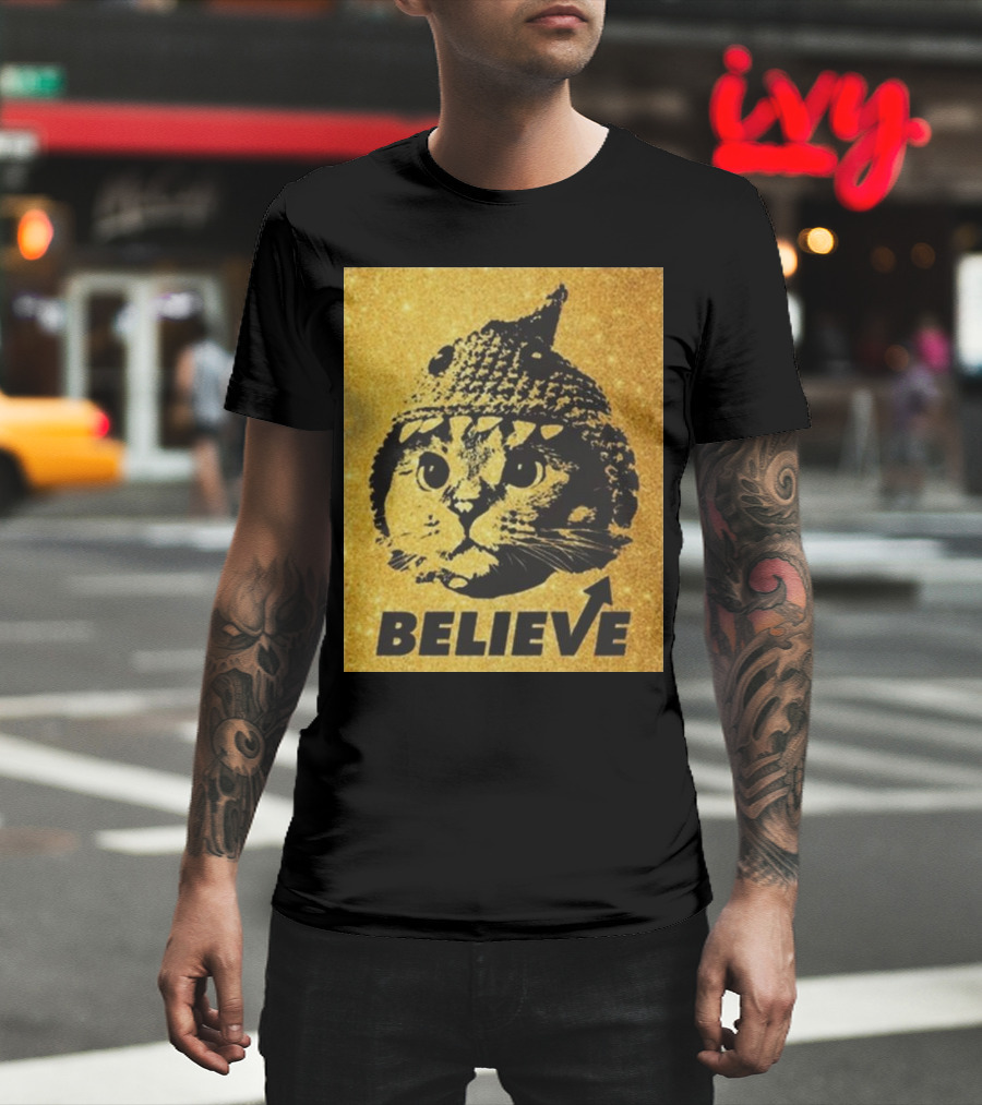 Believe Shark Cat Solana Gold T-Shirt