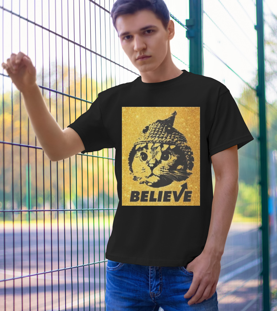 Believe Shark Cat Solana Gold T-Shirt