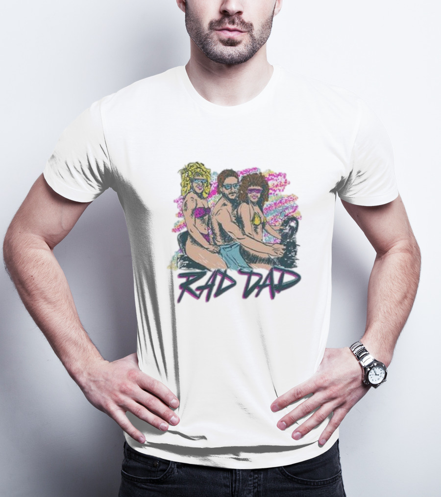 Rad Dad Retro Motorcycle Adventure Fun T-Shirt