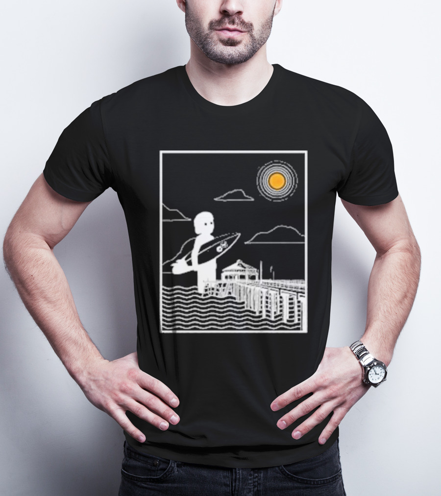 William Black Surfing Pier Orange County Sunset T-Shirt