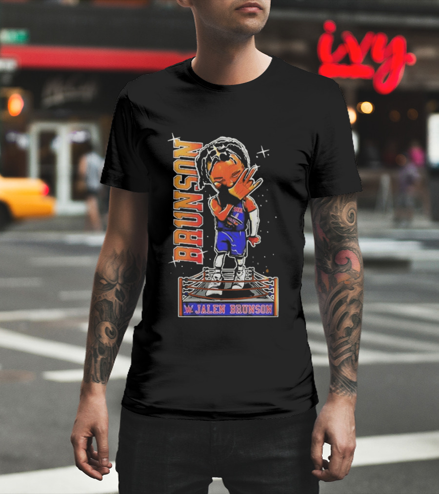 Jalen Brunson Knicks WWE Ring T-Shirt