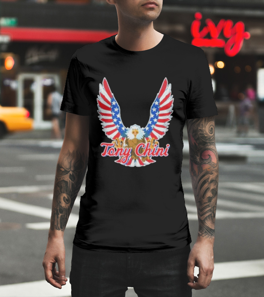 Tony Chini American Flag Eagle Wings T-Shirt