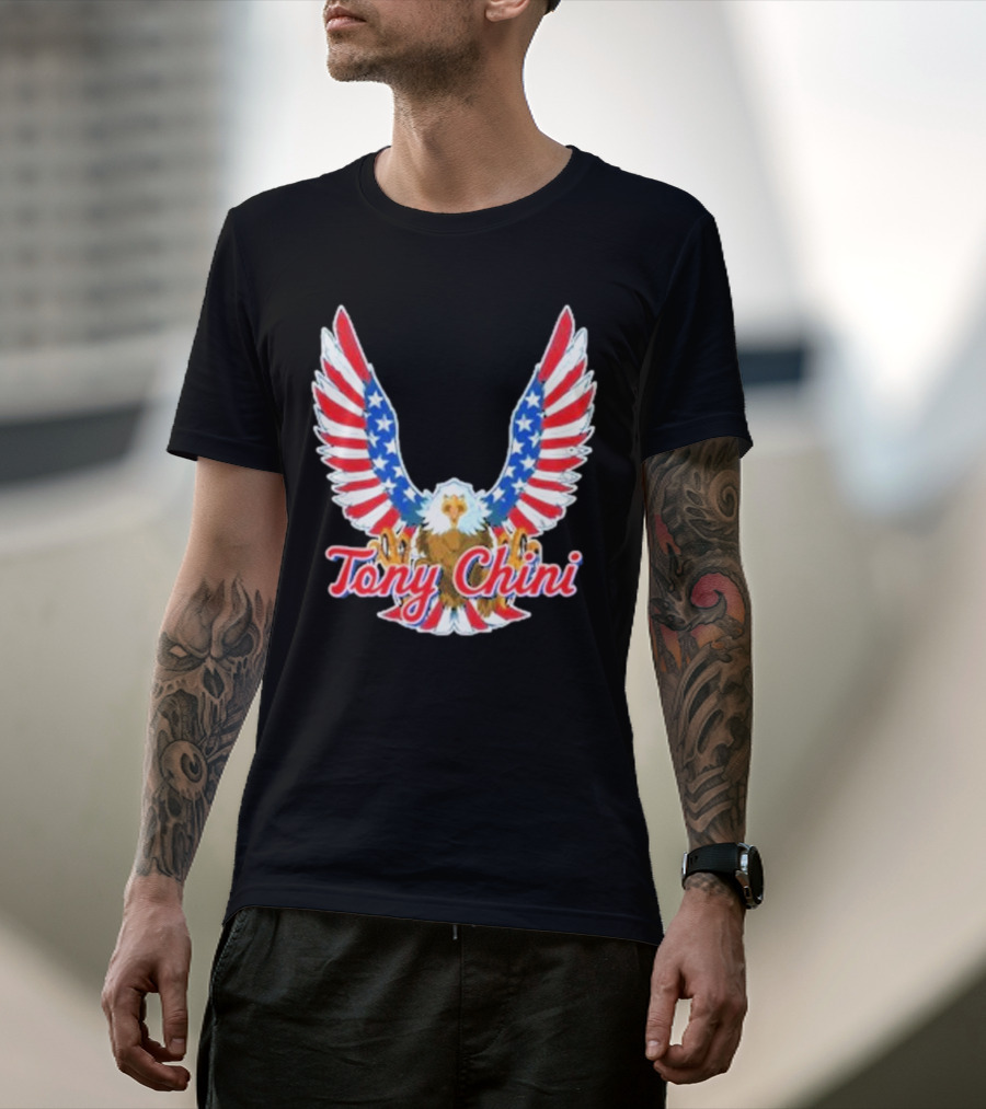 Tony Chini American Flag Eagle Wings T-Shirt
