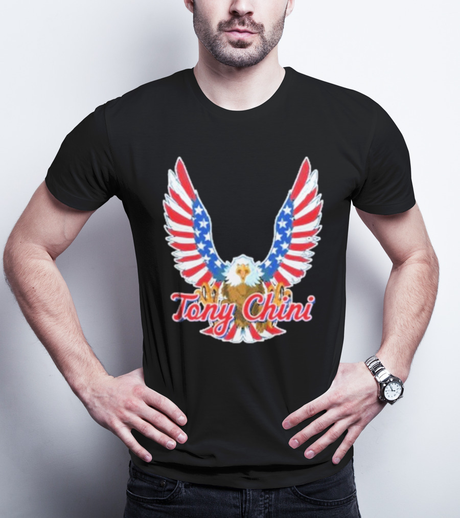 Tony Chini American Flag Eagle Wings T-Shirt