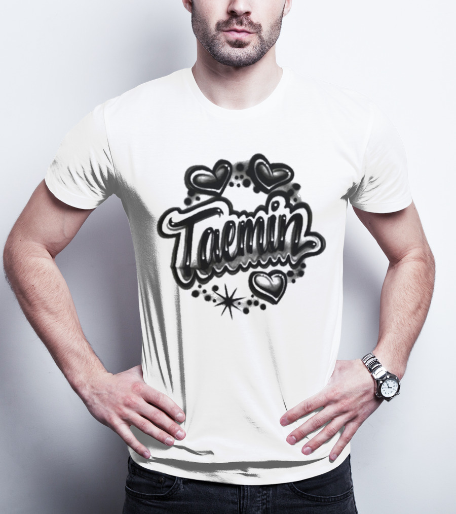 Taemin Airbrush Hearts And Stars T-Shirt