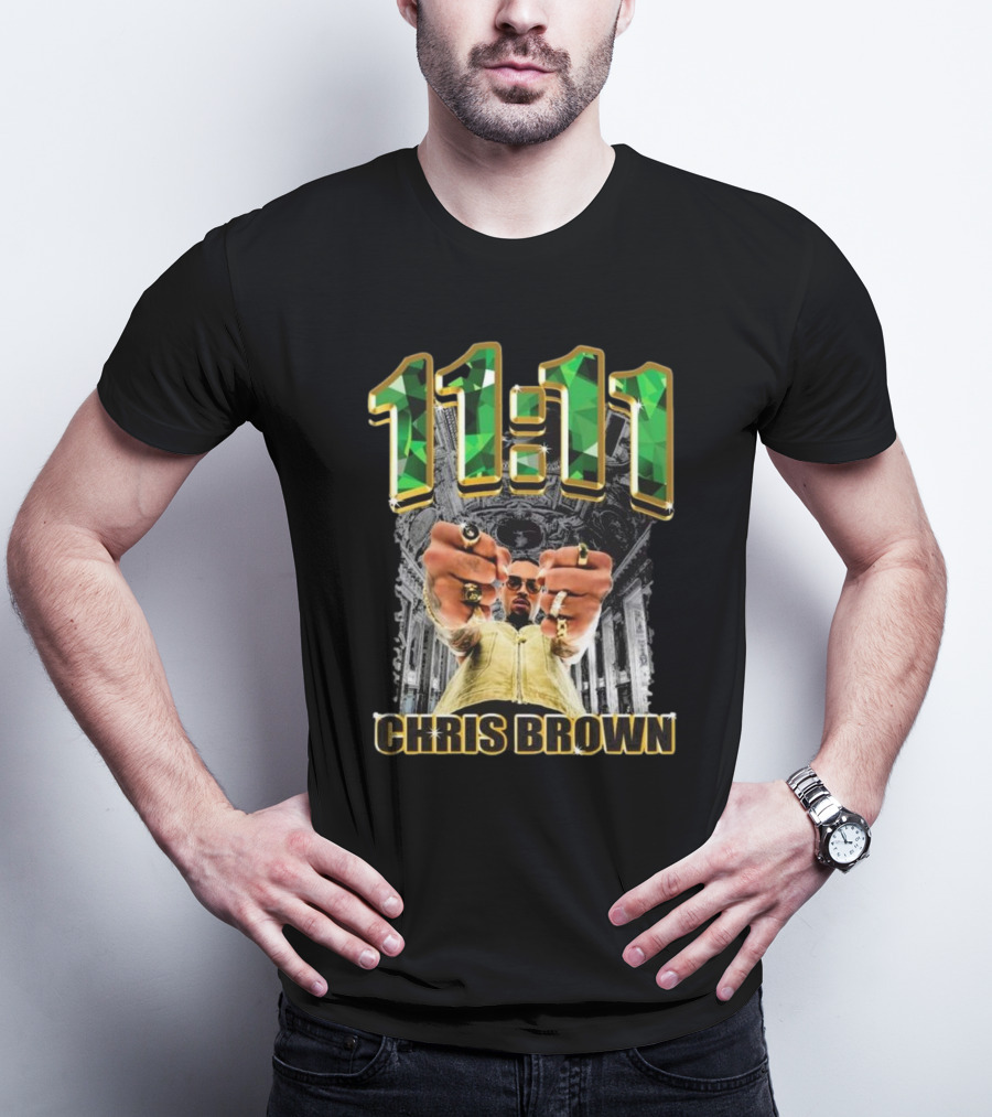 11:11 Chris Brown Emeralds And Gold T-Shirt