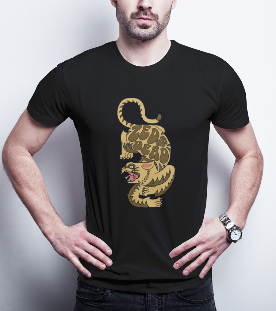 Zeds Dead Luxfury Black Retro Tiger Design Zeds Dead T-Shirt