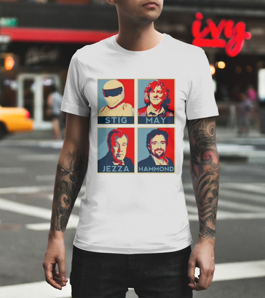 Stig May Jezza Hammond Top Gear Iconic Trio T-Shirt
