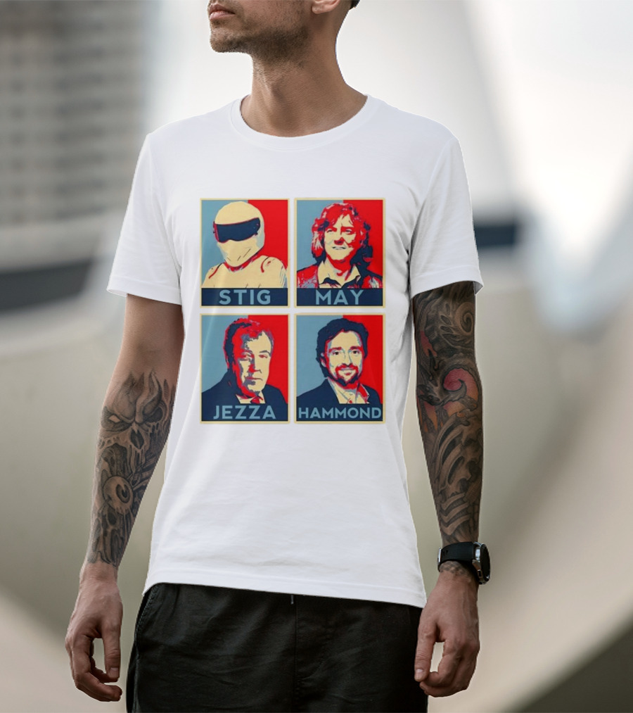 Stig May Jezza Hammond Top Gear Iconic Trio T-Shirt