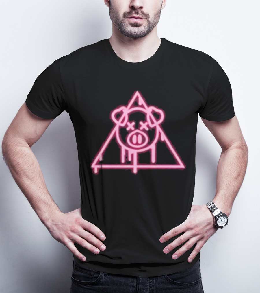Shane Dawson Merch Neon Spray Paint Pig Triangle T-Shirt