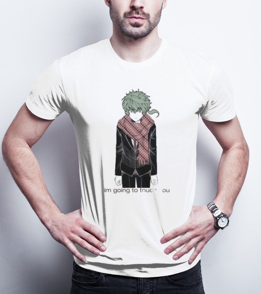 I'm Going To Touch You Midori Red Scarf Green Hair Character T-Shirt