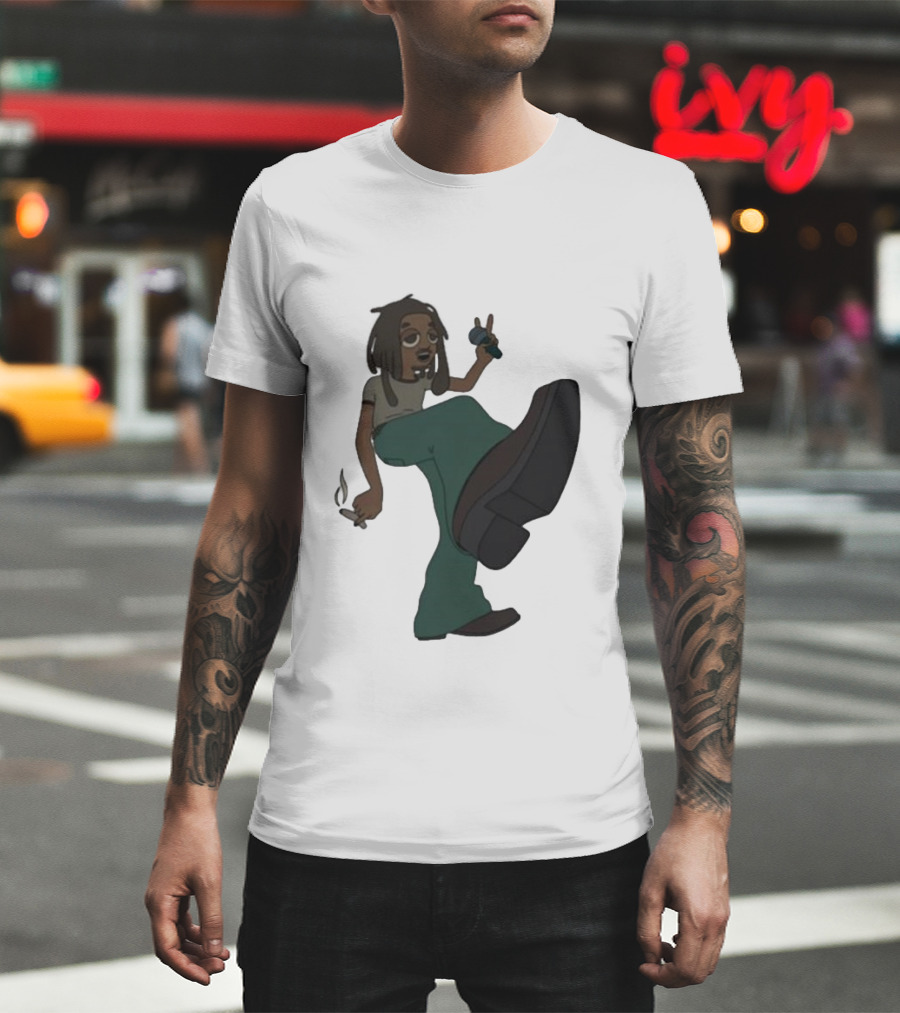 Jordan Ward 2 Ward Animation Graphic With Microphone And Peace T-Shirt