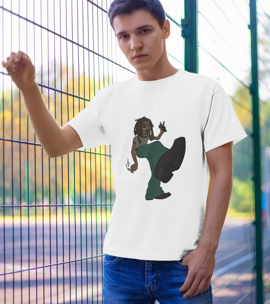 Jordan Ward 2 Ward Animation Graphic With Microphone And Peace T-Shirt