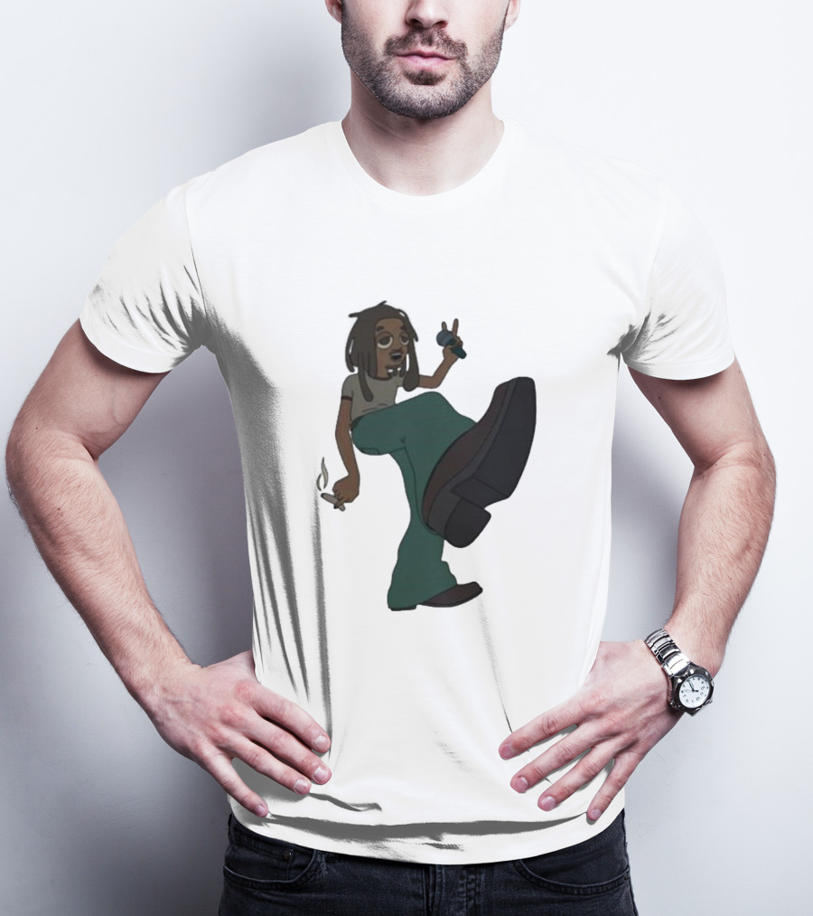 Jordan Ward 2 Ward Animation Graphic With Microphone And Peace T-Shirt