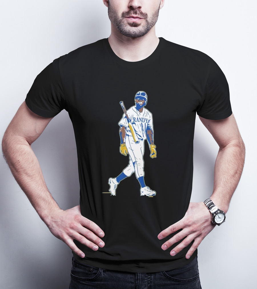 Randy Arozarena Cold Seattle Batting Illustration White Uniform T-Shirt