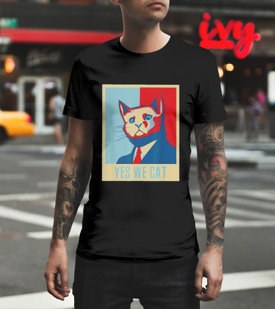 Retro Yes We Cat Funny Cat Lover Pet Owner Hope T-Shirt