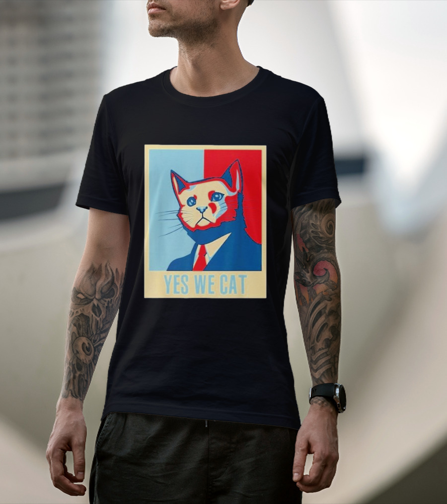 Retro Yes We Cat Funny Cat Lover Pet Owner Hope T-Shirt
