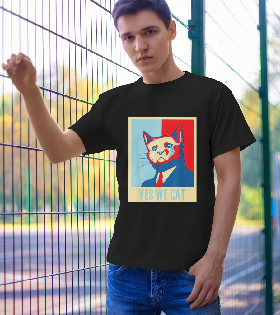 Retro Yes We Cat Funny Cat Lover Pet Owner Hope T-Shirt