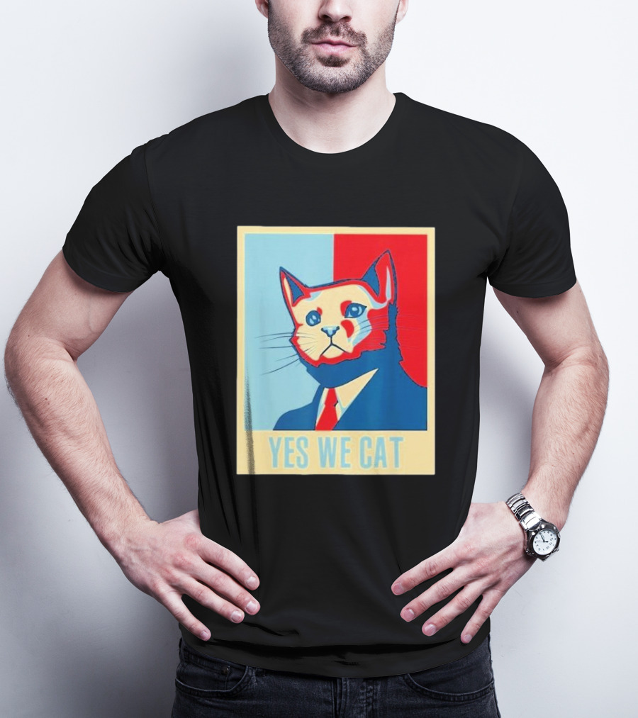 Retro Yes We Cat Funny Cat Lover Pet Owner Hope T-Shirt