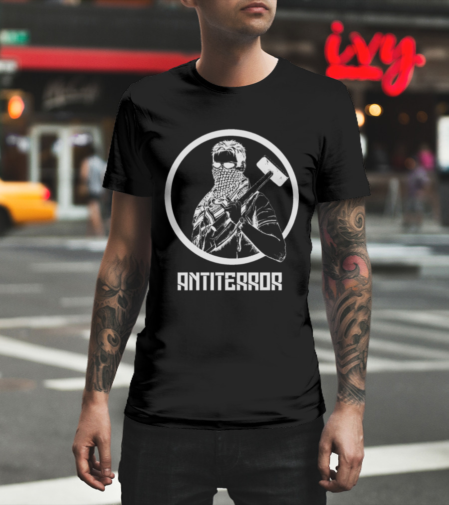 Antiterror Russian Machine Warrior With Sledgehammer T-Shirt
