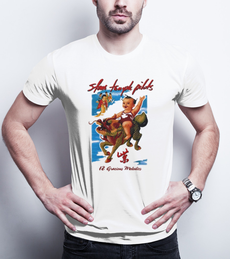 Stone Temple Pilots 12 Gracious Melodies Baby Riding Dragon T-Shirt