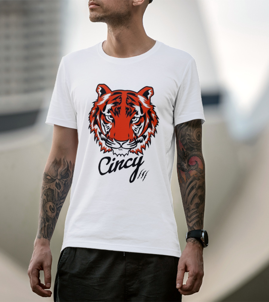 Cincy The Tiger Head By Ted Karras T-Shirt