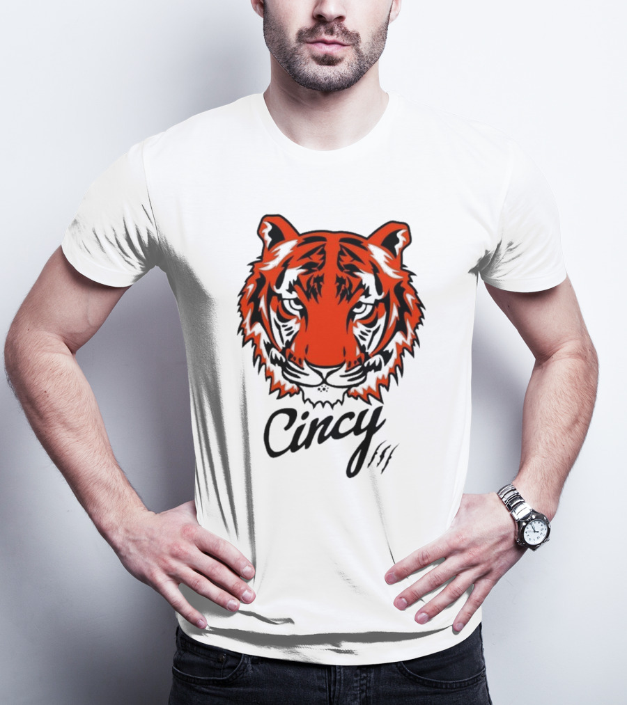 Cincy The Tiger Head By Ted Karras T-Shirt