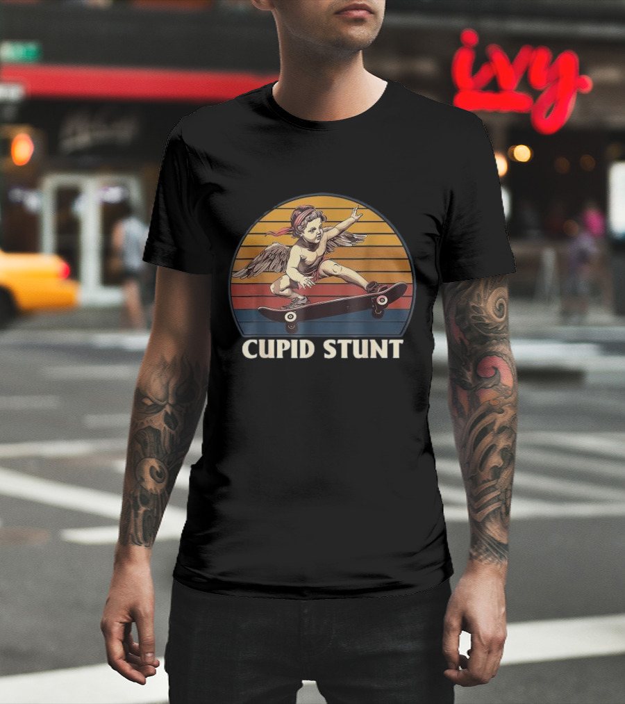 Cupid Stunt Retro Skateboarding Angel T-Shirt