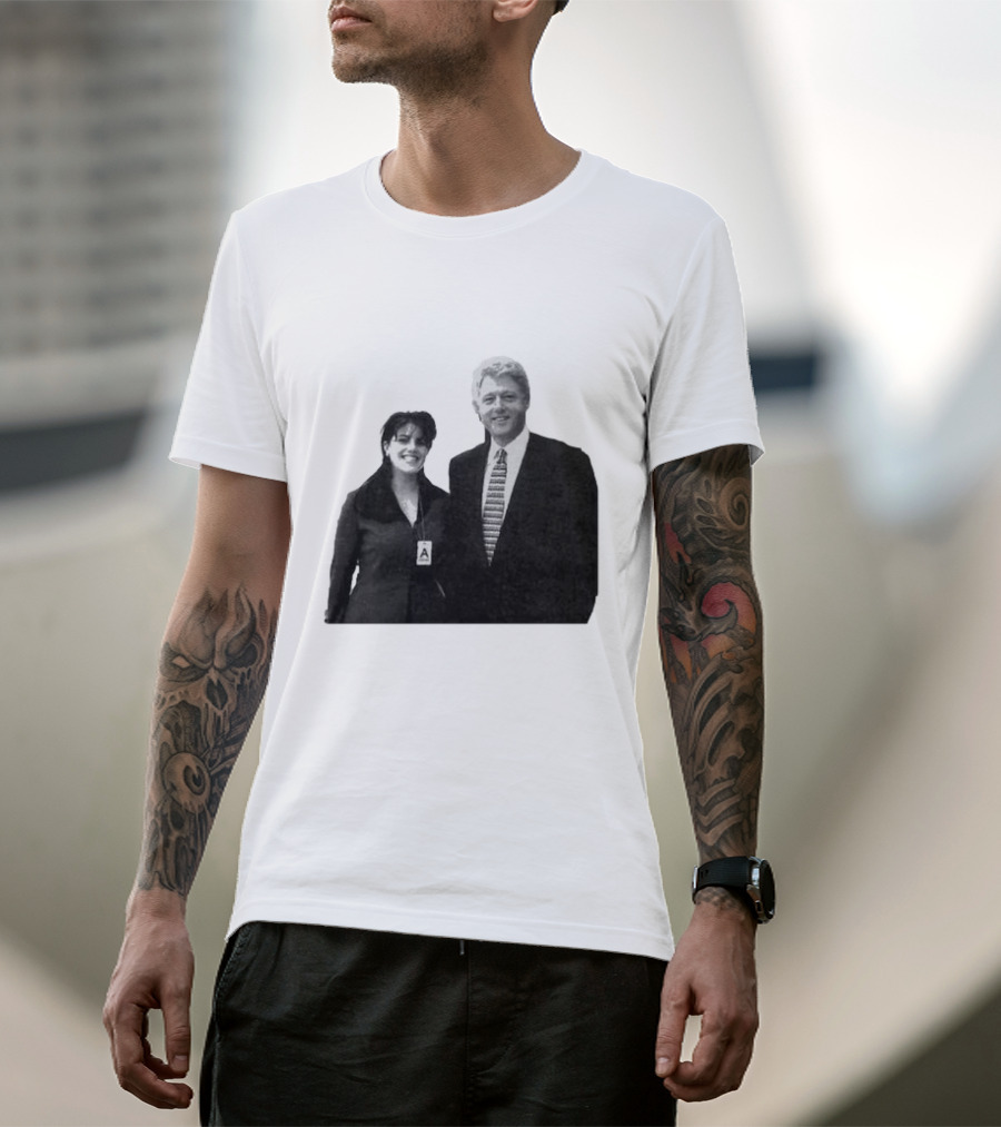 Bill Clinton Monica Lewinsky Black And White Iconic Photo T-Shirt