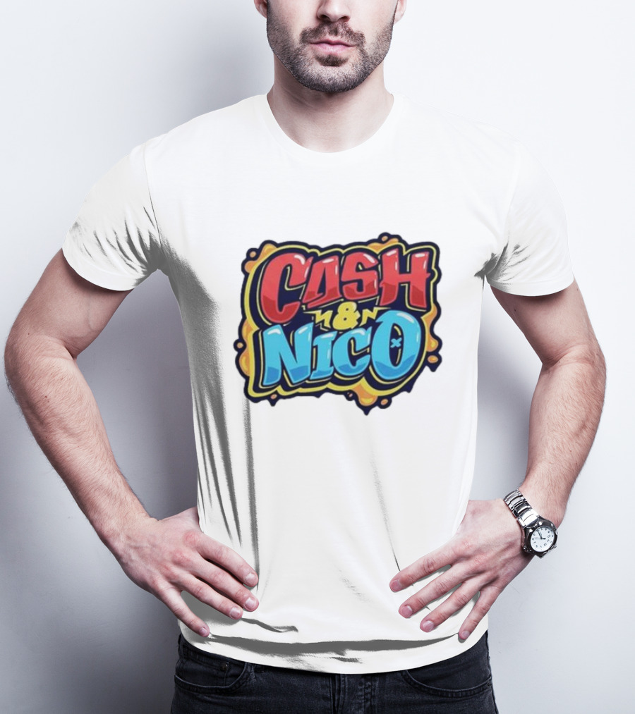 CASH And NICO Colorful Bold Typography T-Shirt