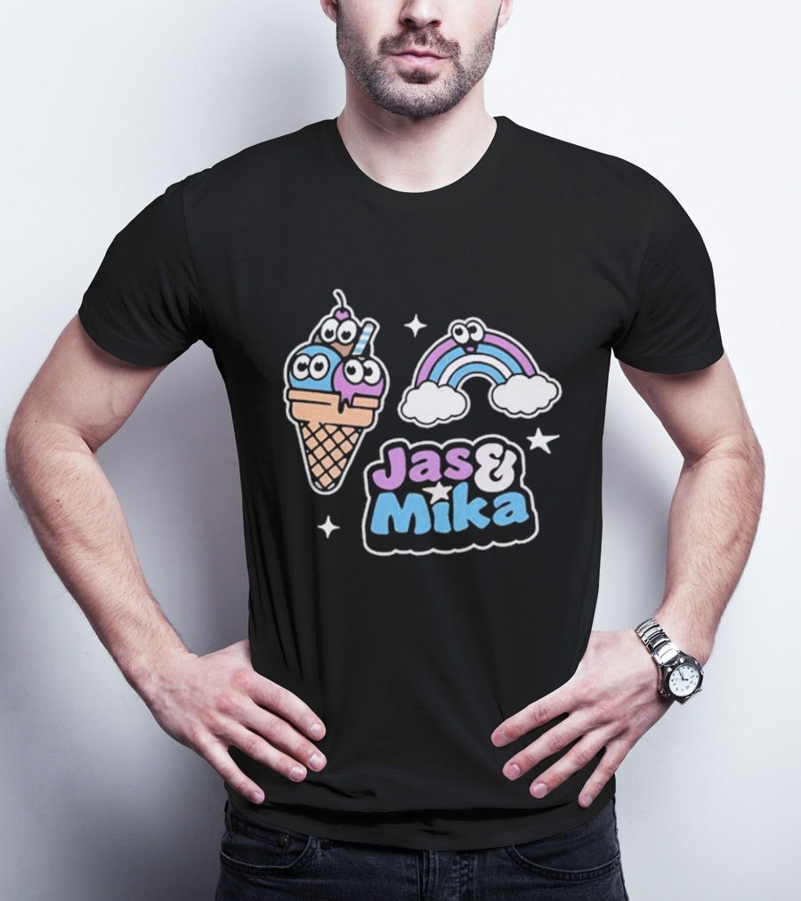 Jas And Mika Candyland Ice Cream Rainbow Fun T-Shirt