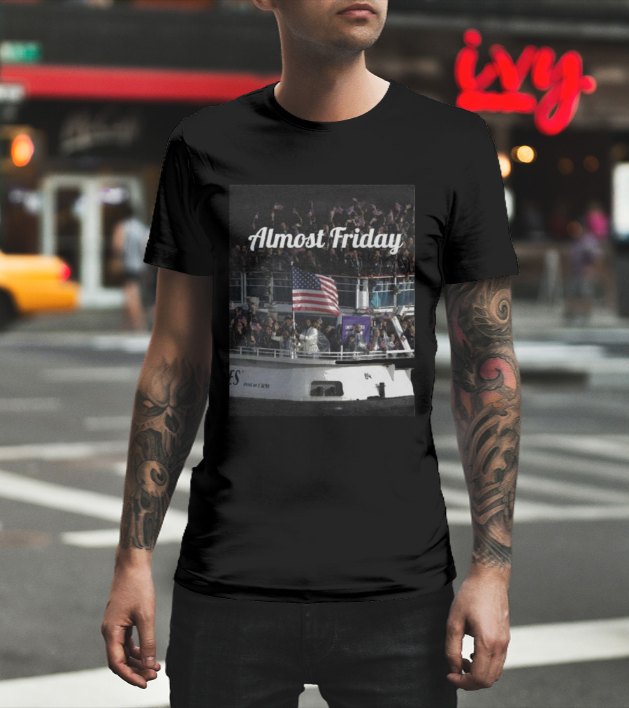 Almost Friday American Flag Celebration Boat Party T-Shirt
