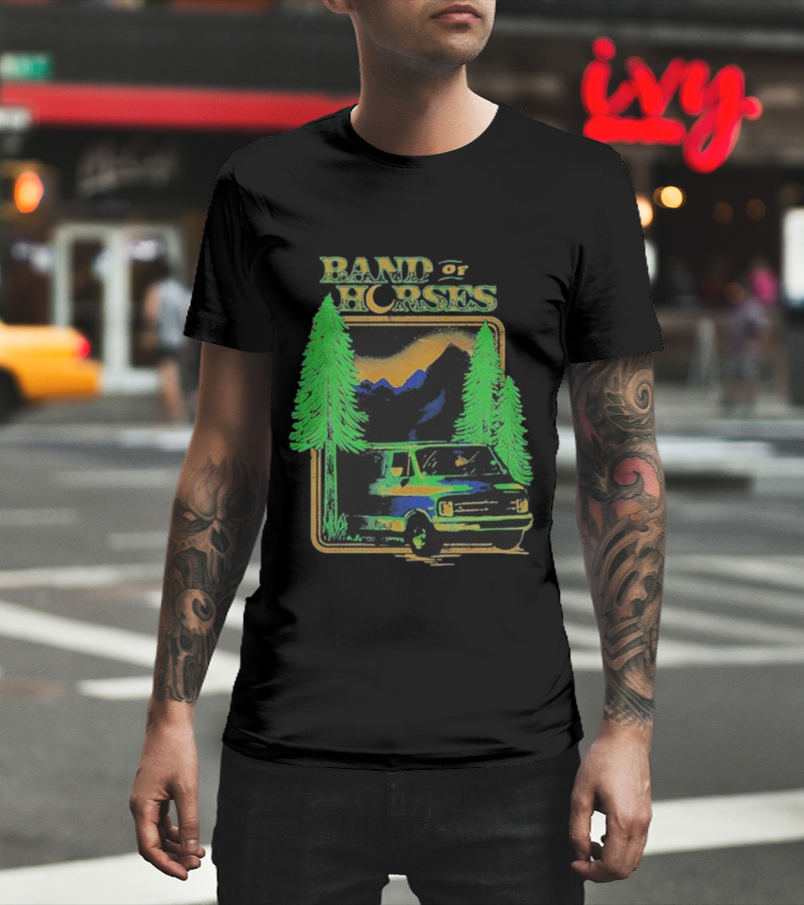 Band Of Horses Mountain Van Scenic Trees T-Shirt