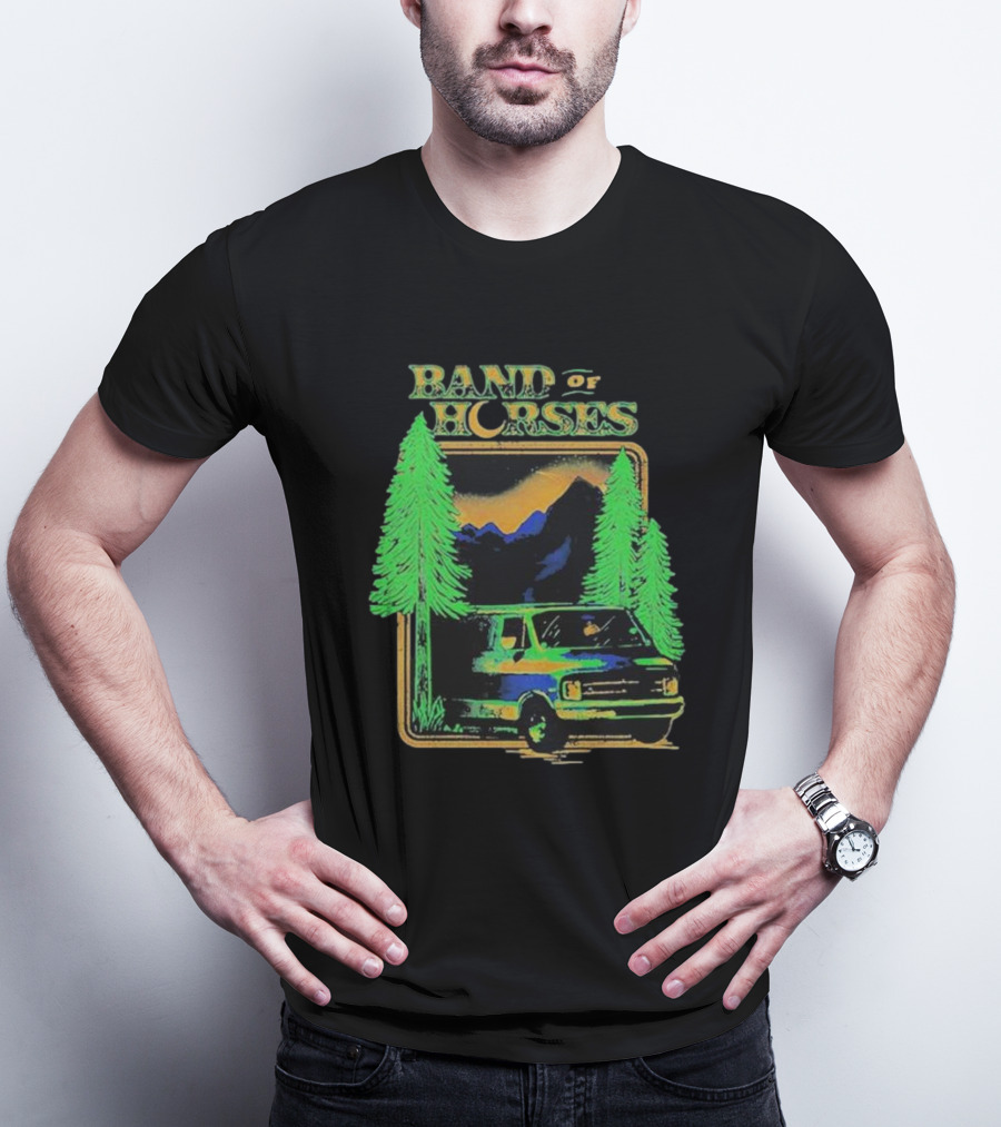 Band Of Horses Mountain Van Scenic Trees T-Shirt