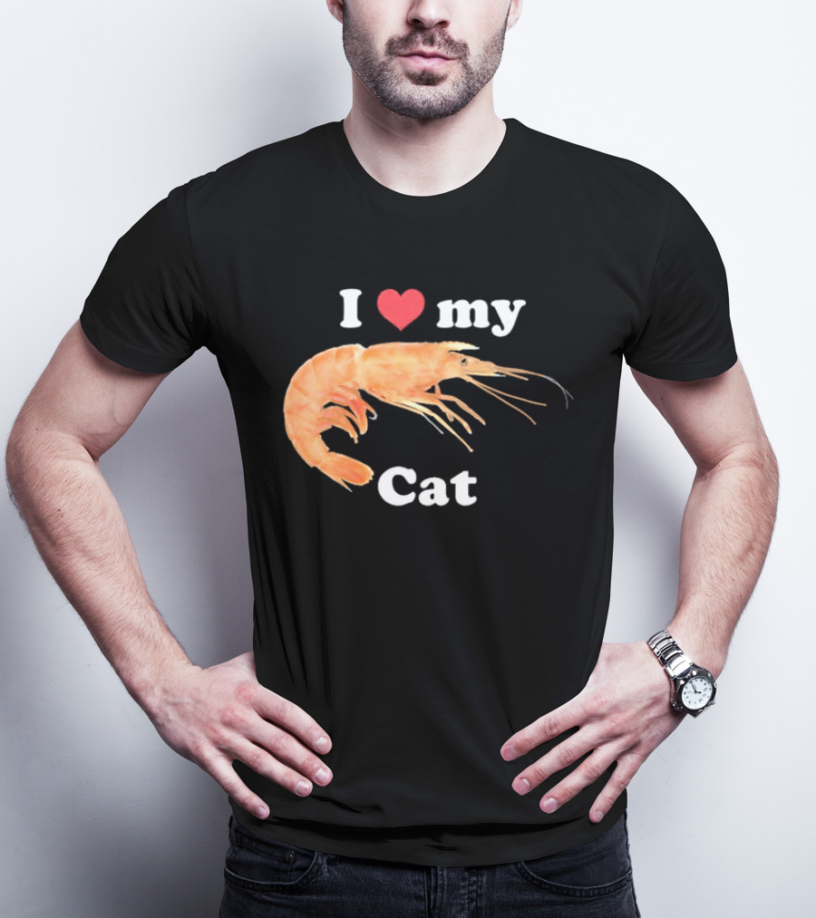 I Heart My Cat Shrimp T-Shirt