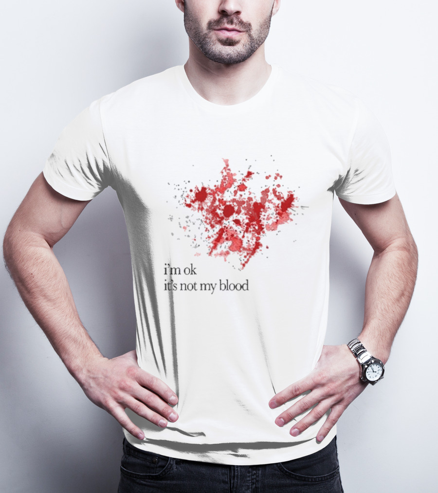 Ken Carson I'm Ok It's Not My Blood Dark Abstract Red Splatter T-Shirt