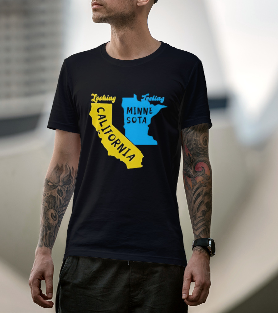 Looking California Feeling Minnesota Map T-Shirt