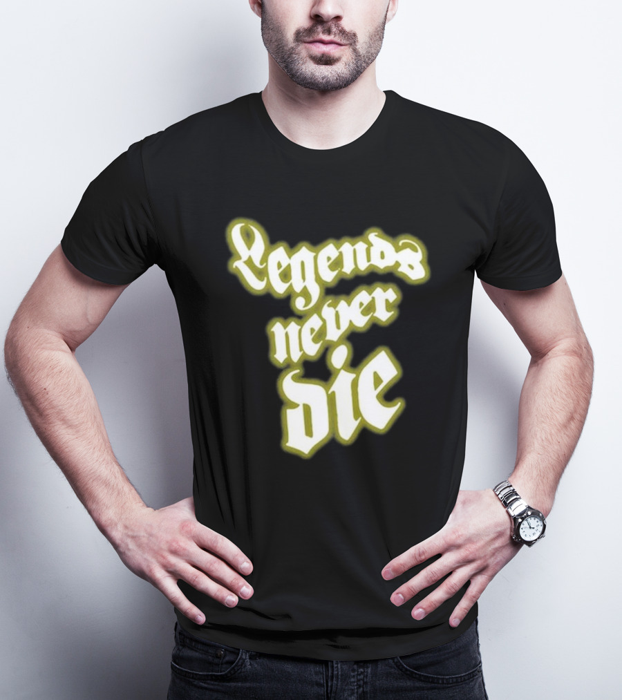 Juice Wrld Legends Never Die Text Gothic T-Shirt
