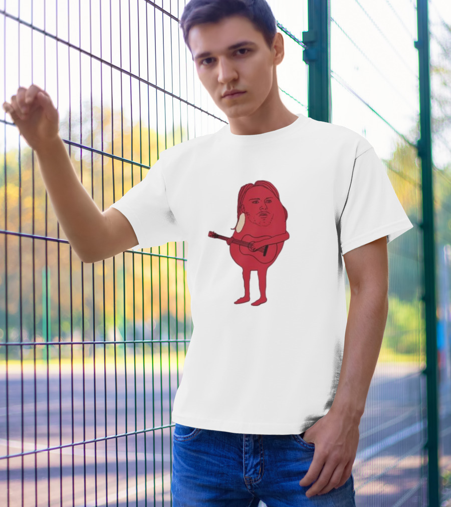 Penkmatters Kurt Cobain Red Character With Guitar T-Shirt
