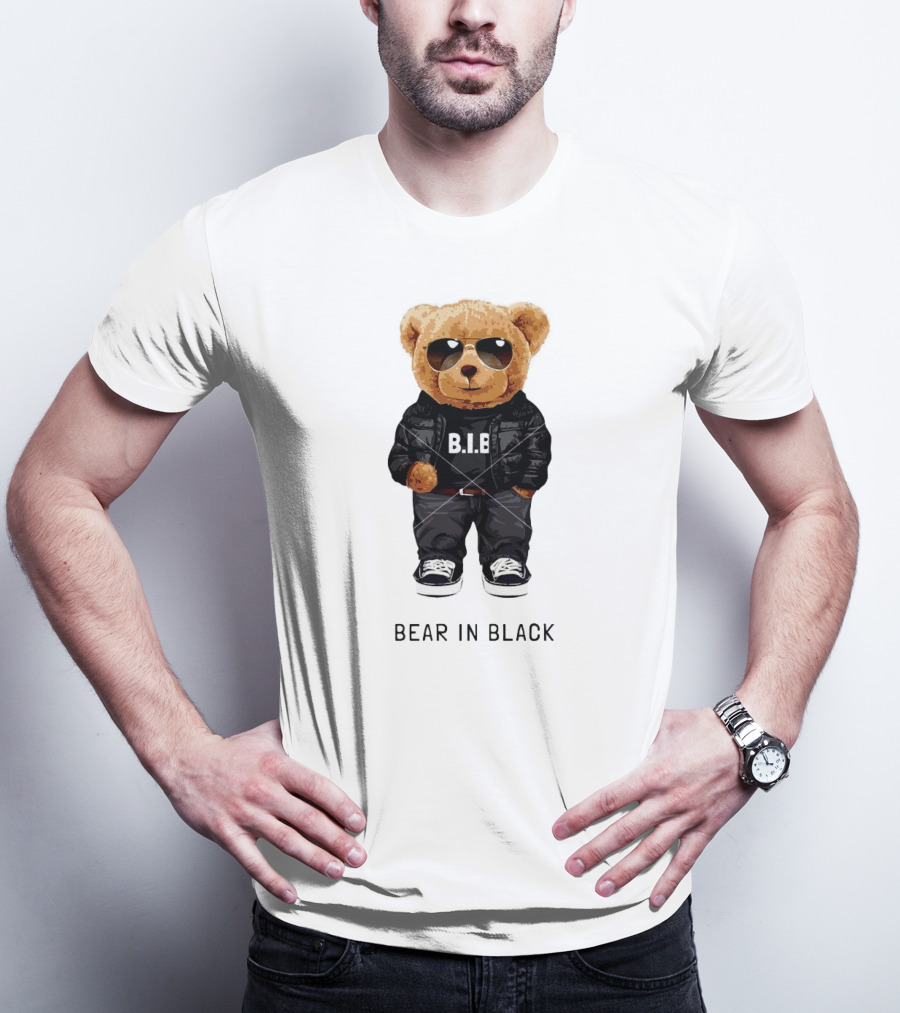 Bear In Black B.I.B Black In My Happy Color T-Shirt