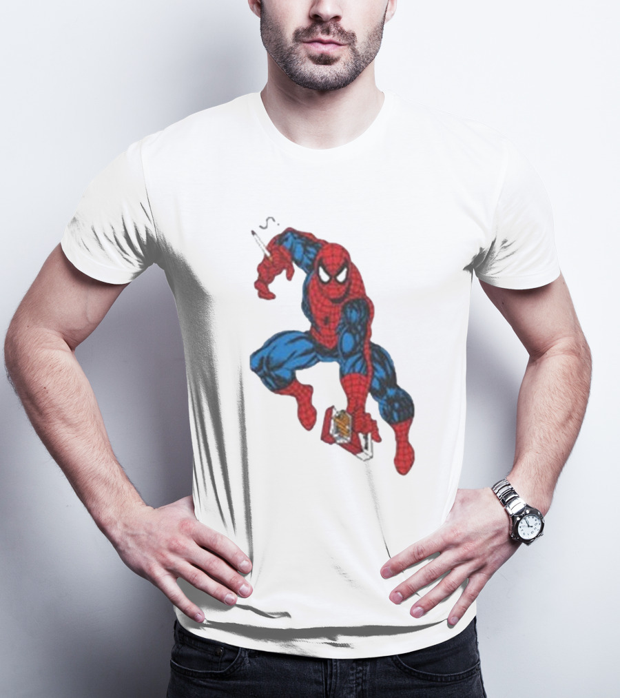 The Amazing Smokerman Comic Parody Smoking Jumping Hero T-Shirt