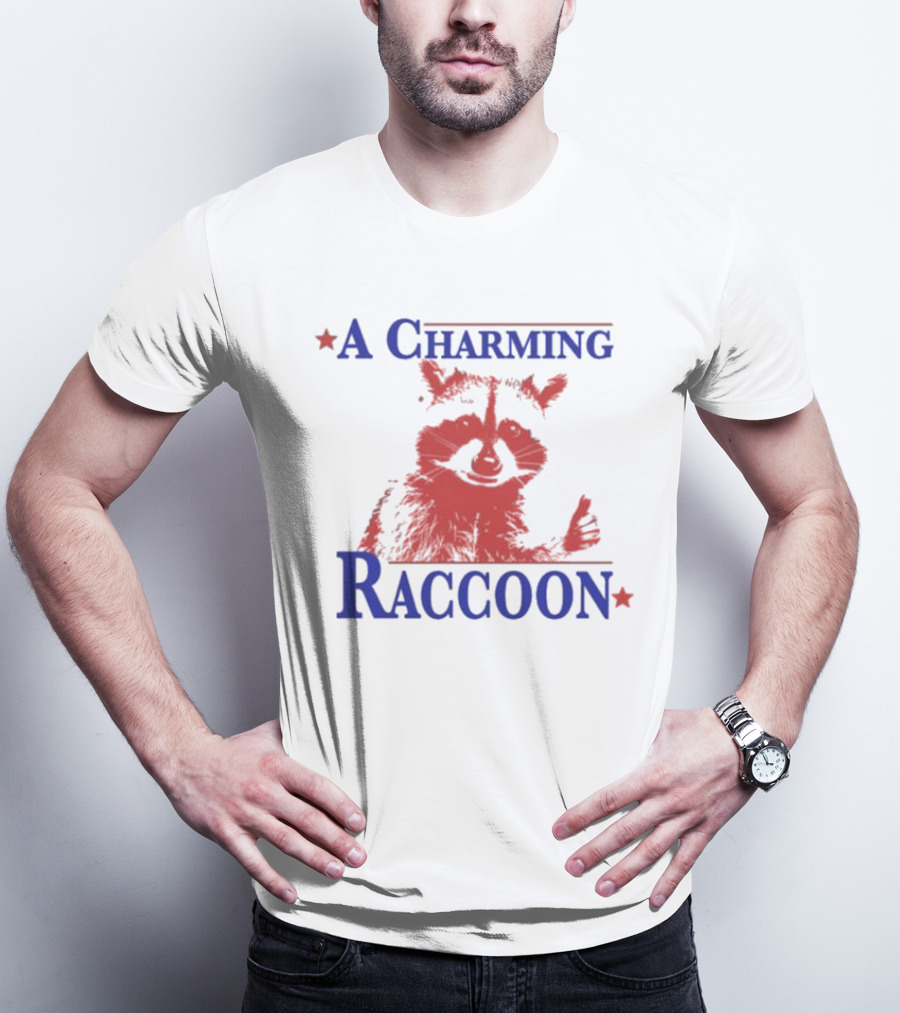 A Charming Raccoon Thumbs Up T-Shirt