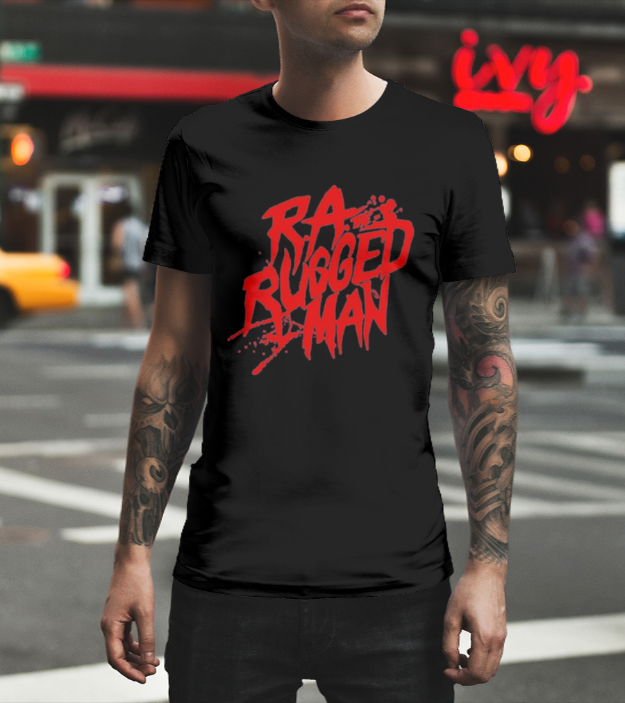 RA The Rugged Man Logo Blood Splatter T-Shirt