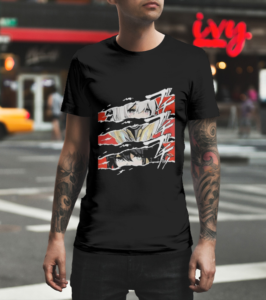 Honkai Star Rail Character Split Faces Ripple Effect T-Shirt