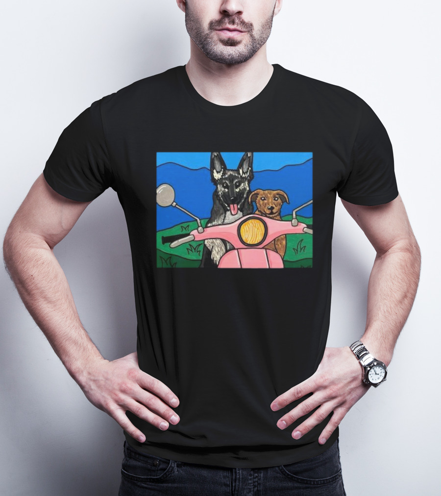 Pinkscooter Vespa Dogs Adventure T-Shirt