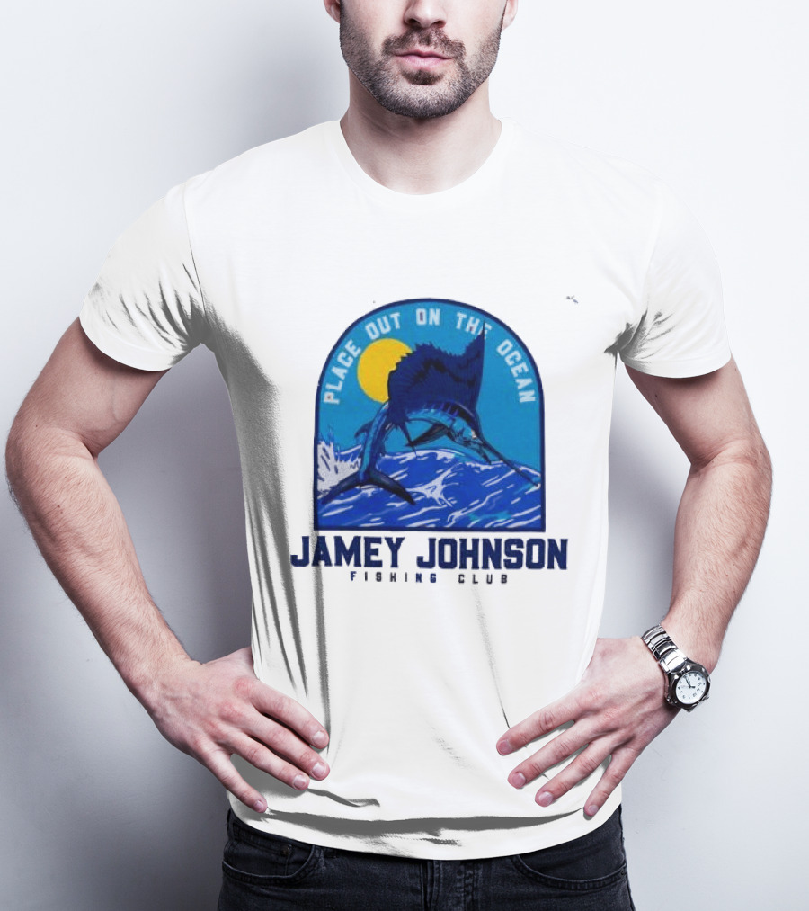 Place Out On The Ocean Jamey Johnson Fishing Club Marlin Jumping T-Shirt