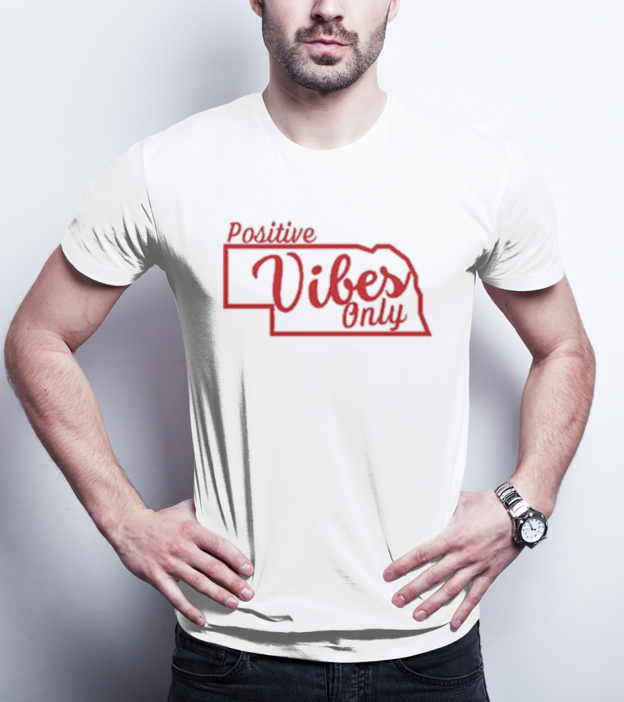 Positive Vibes Only Nebraska Husk Guy T-Shirt
