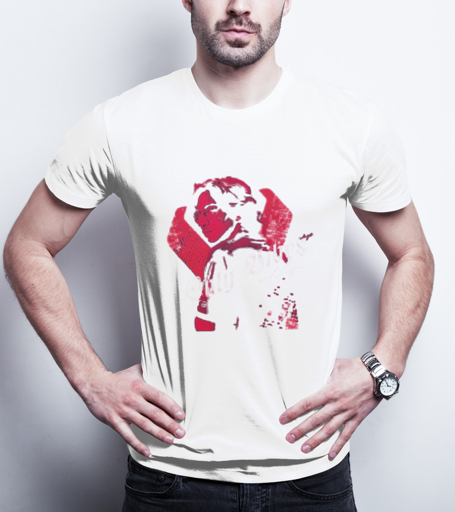 Only Vibes And Logic Amine Ouarid Red Abstract T-Shirt