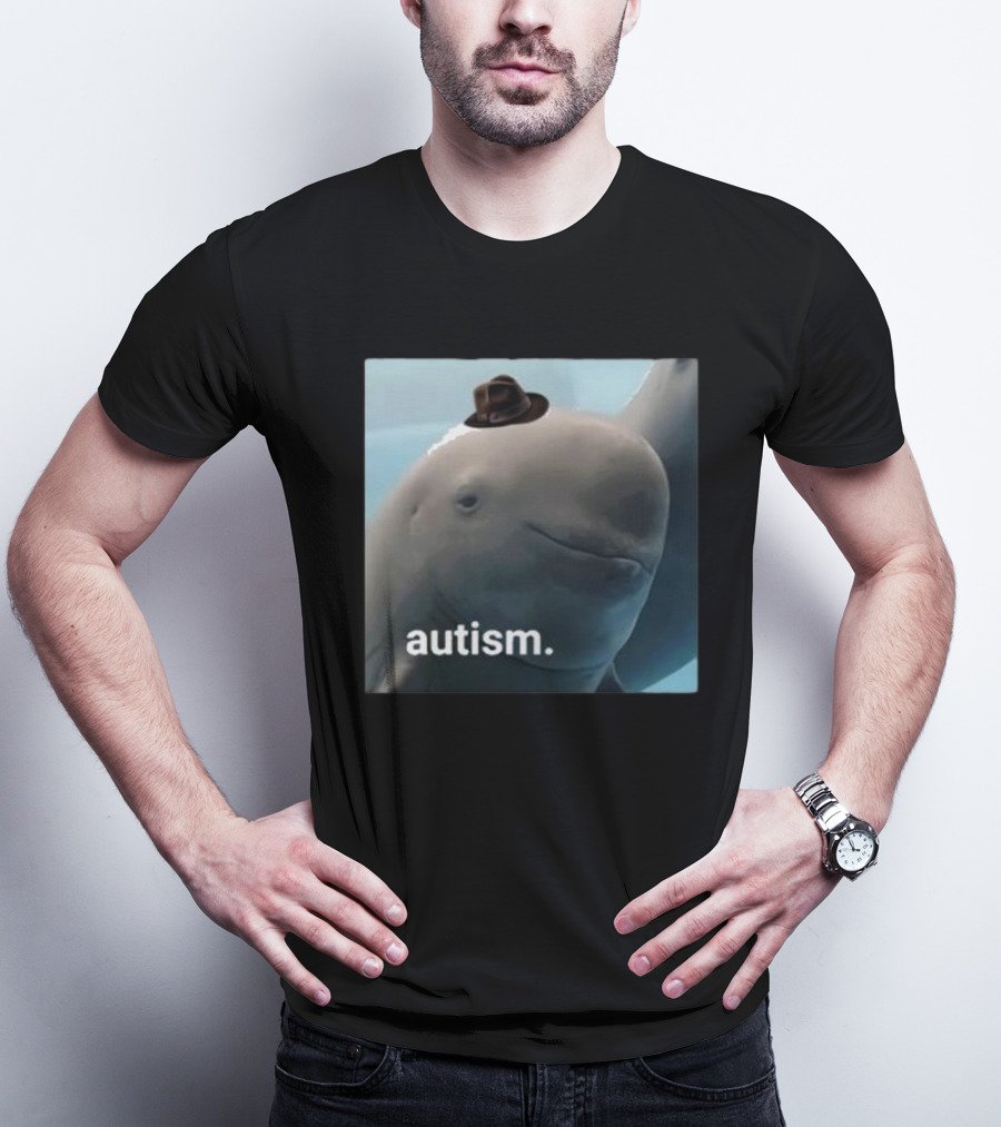 Dolphin Wearing Hat Autism T-Shirt