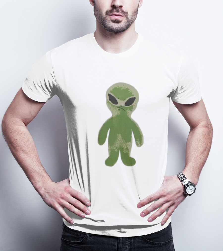 The8 Hoodhood Alien Overfit Half Green Character T-Shirt